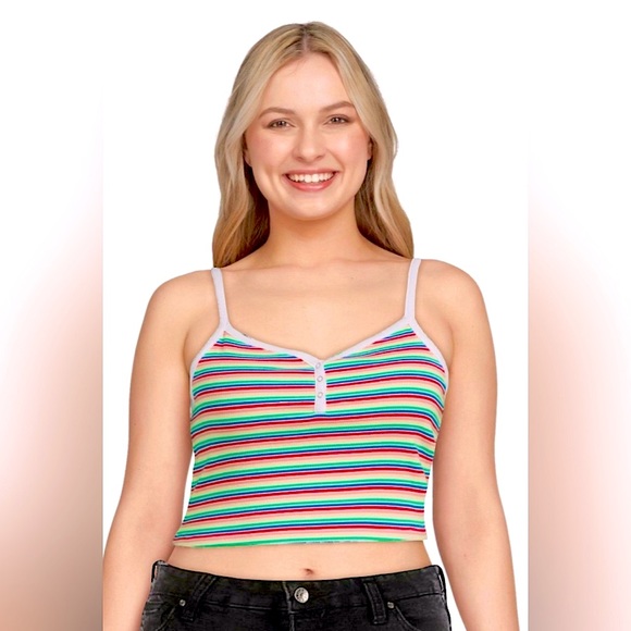 Tops | Henley Cropped Cami Tank | Poshmark